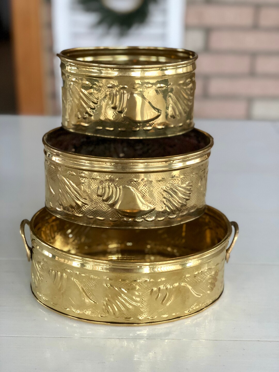 Vintage Brass Containers (set of 3) - Etsy
