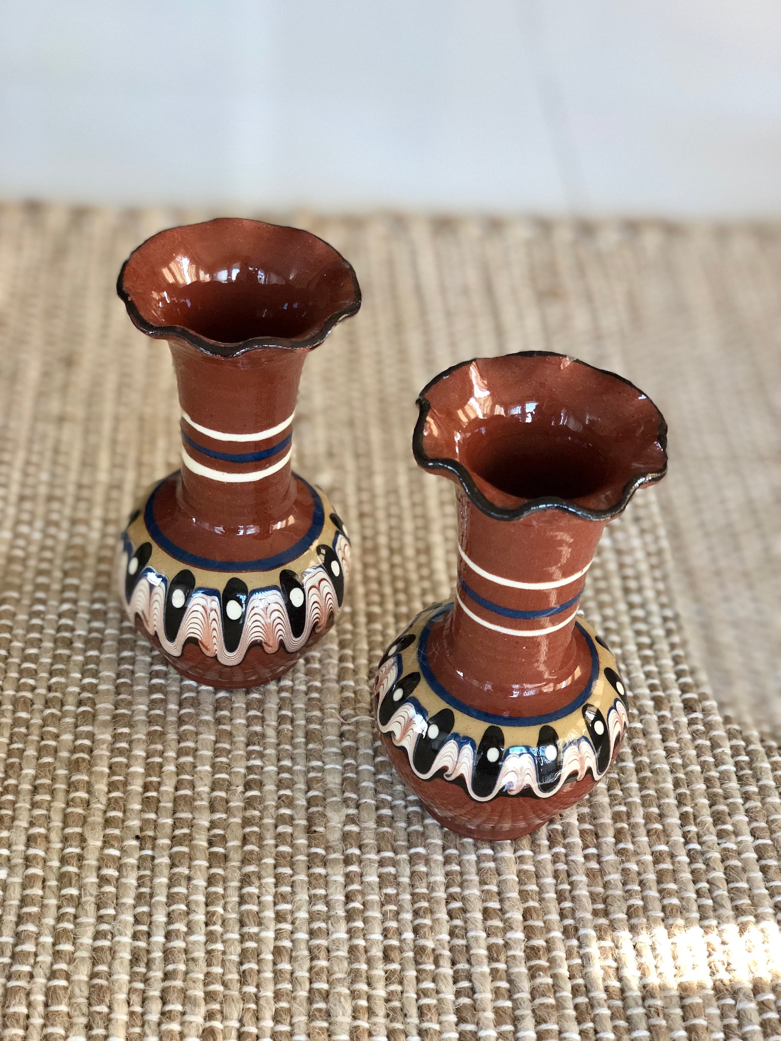 Vintage Bulgaria Vases (Troyan Bulgarian Handmade Pottery) Vases (set ...