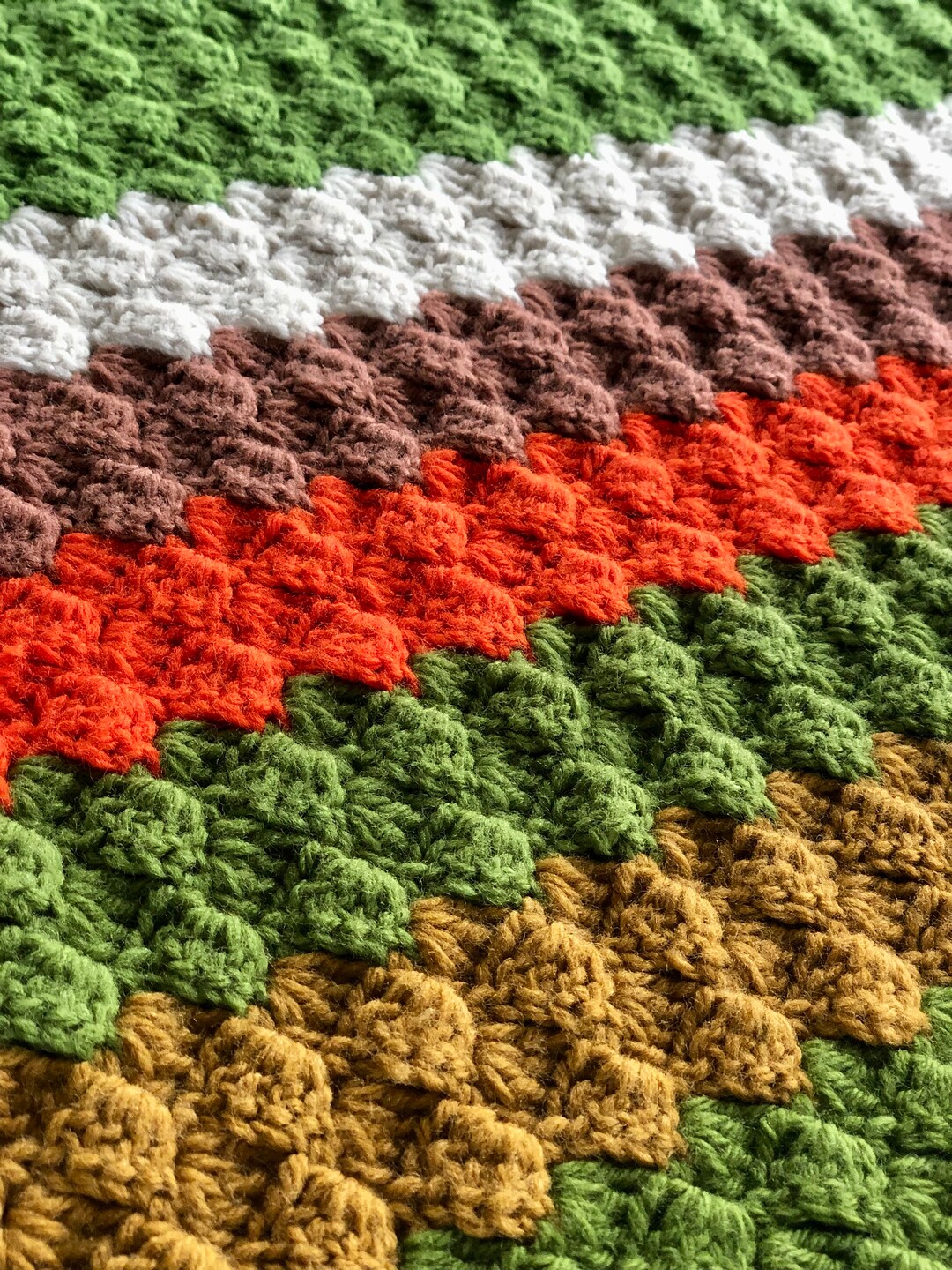 Retro MCM Crochet Blanket - Etsy