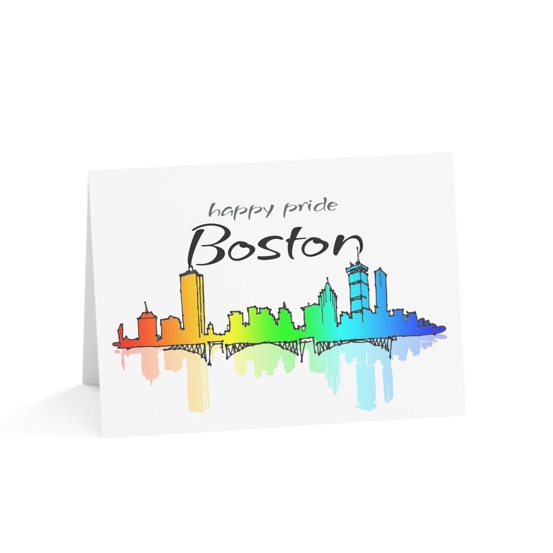 Happy Pride Boston Note Card 1, 10, 30, and 50pcs - Etsy