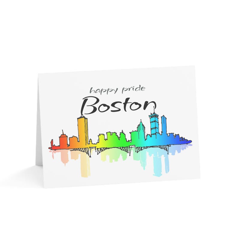 Happy Pride Boston Note Card 1, 10, 30, and 50pcs - Etsy