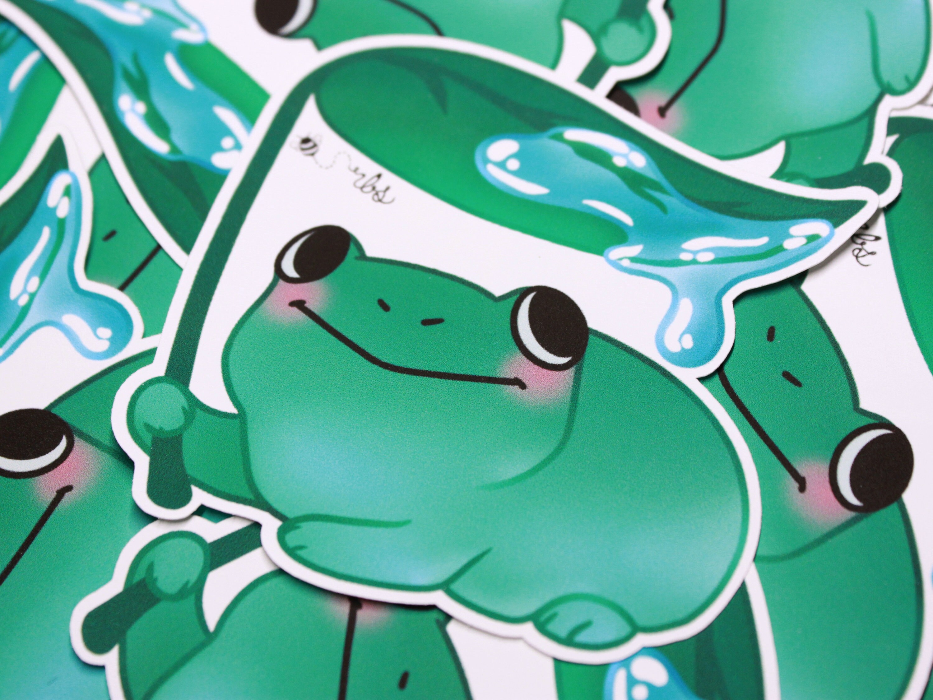 Rainy Frog Sticker - Etsy