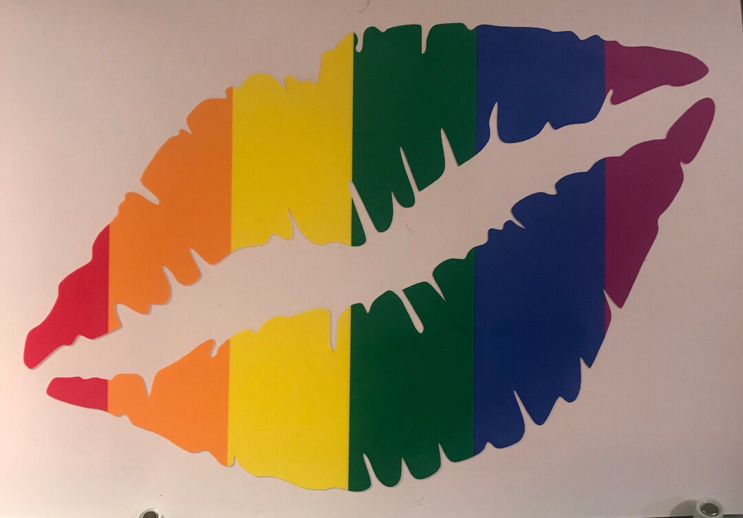 Pride Rainbow Lips Decal - Etsy