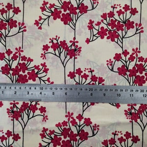 Red Floral Batik Print Cotton Fabric: Jaipur Hand Block Print - Etsy