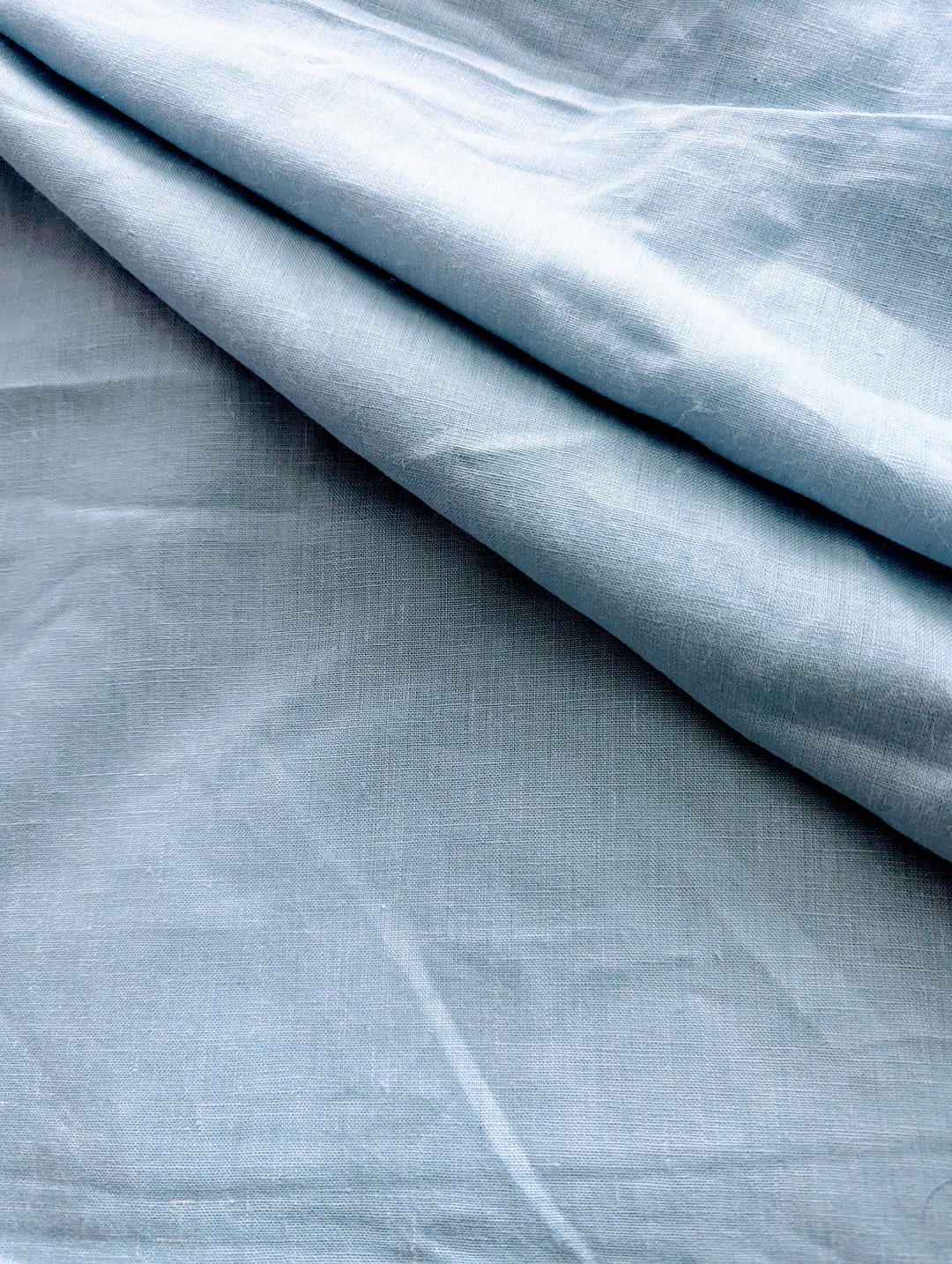 Sky Blue Linen Fabric: 100% Pure Italian Finish, 56" Wide - by the ...