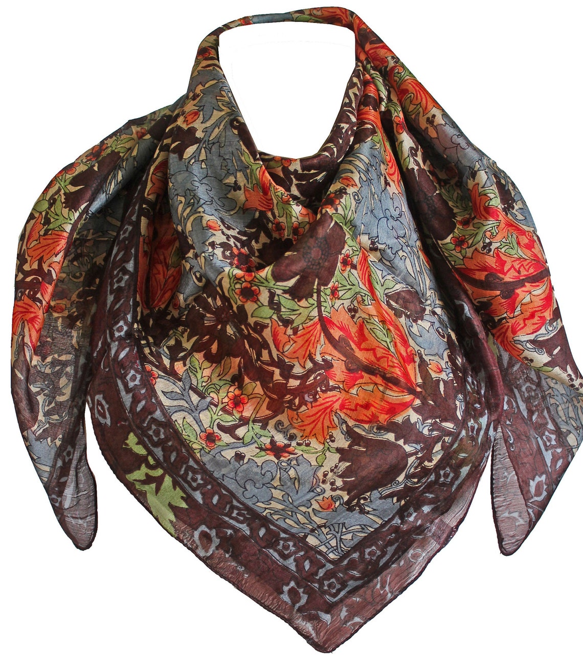 Women Vintage Handmade 100% Pure Silk Square Scarves Foulard - Etsy UK