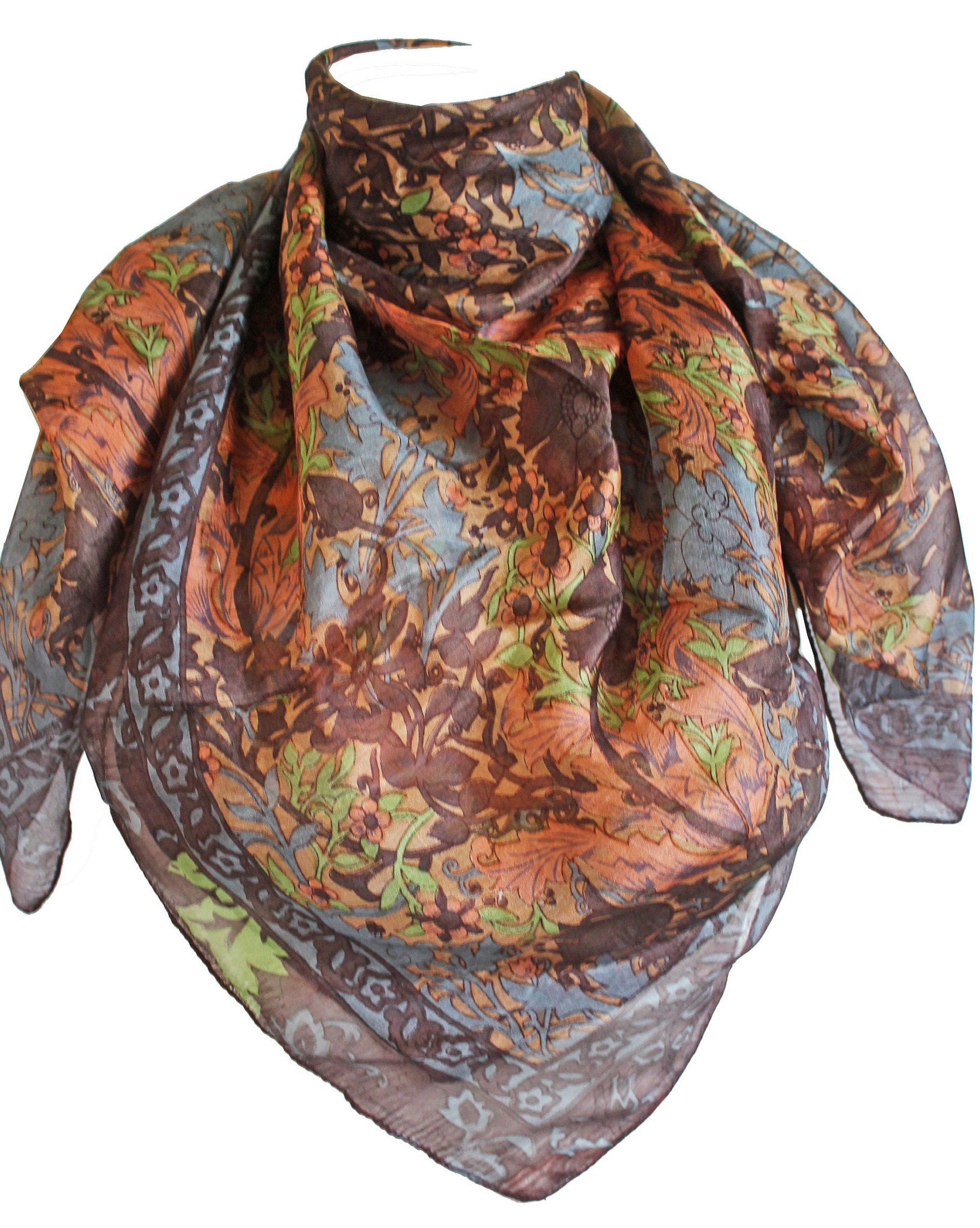 Women Vintage Handmade 100% Pure Silk Square Scarves Foulard - Etsy UK