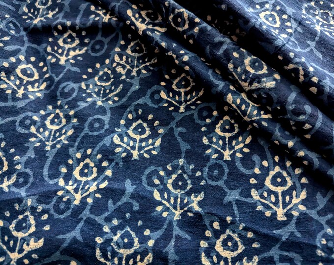 Indigo Ikat Print Batik Ikat Print Jaipur Hand Block Print Fabric, 100% ...