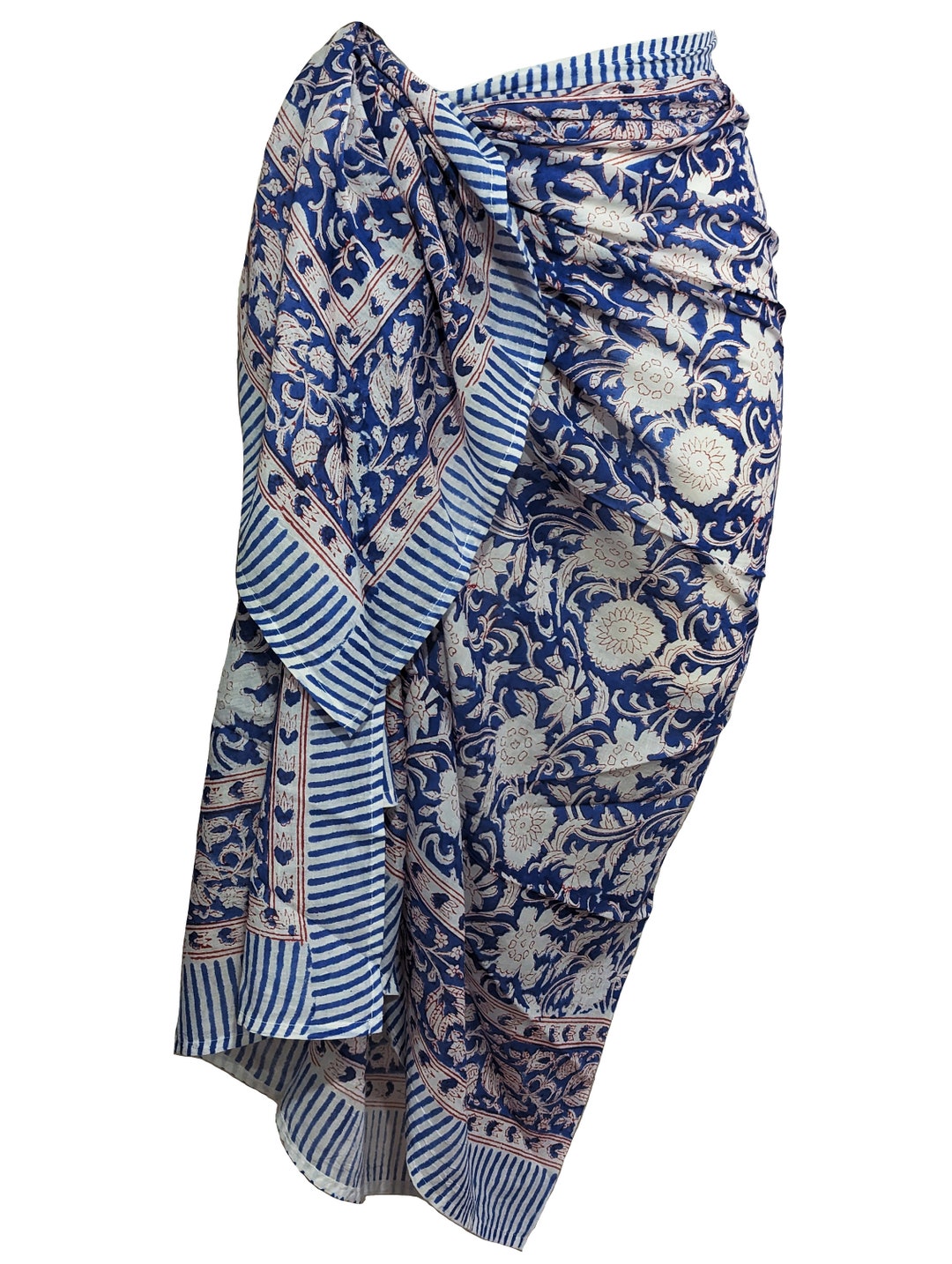 Women Pareos 100% Cotton, Floral Kalamkari, Batik Indian Hand Block ...