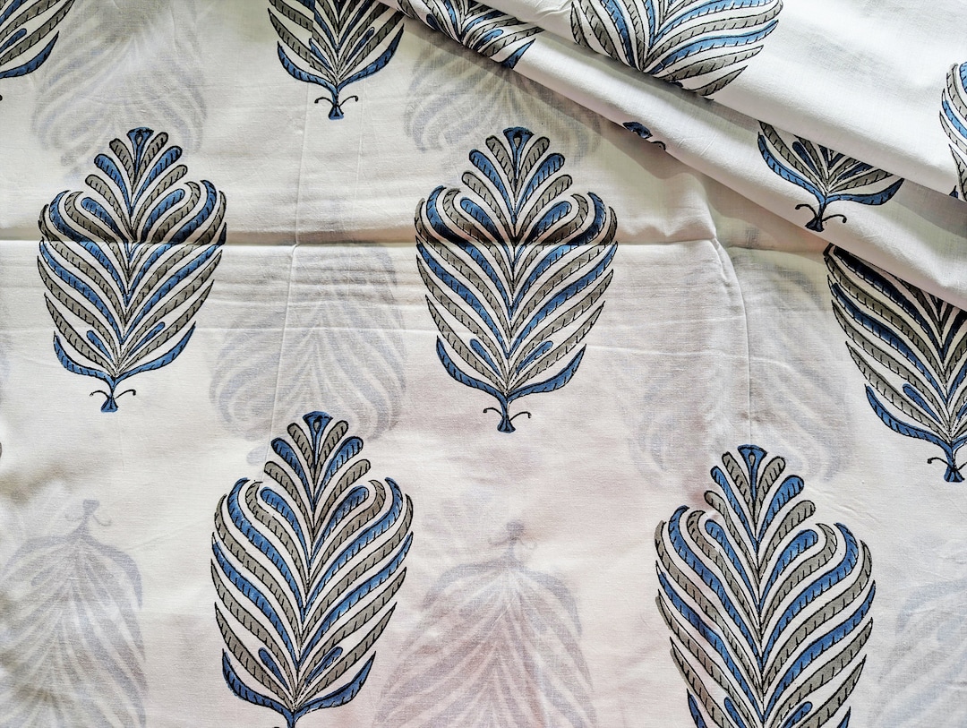 Mughal Butta Floral Print Fabric: Hand Block Printed Indian Cotton - Etsy