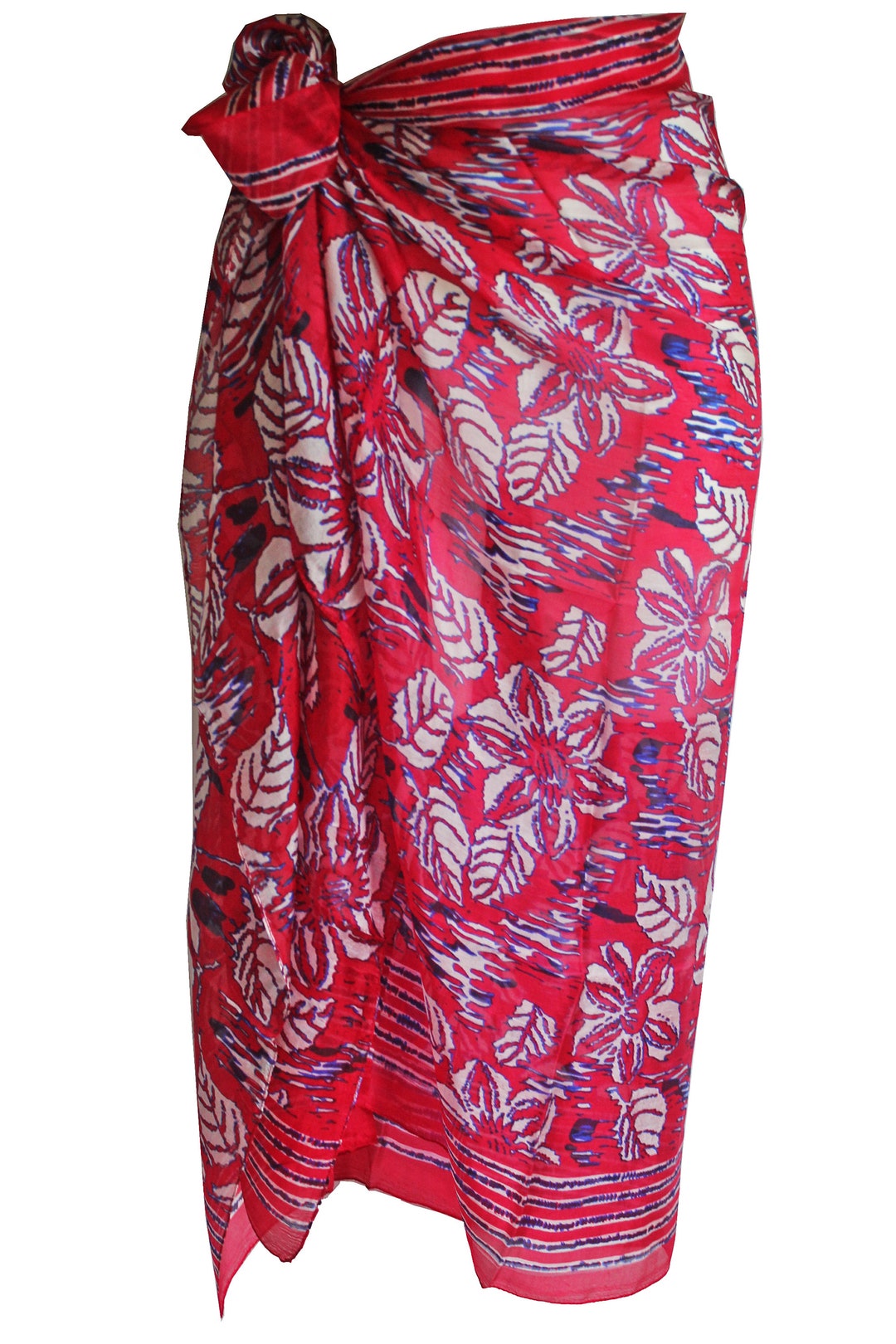 Handmade Silk Pareo: Floral Swimsuit Sarong Cover-up - Etsy