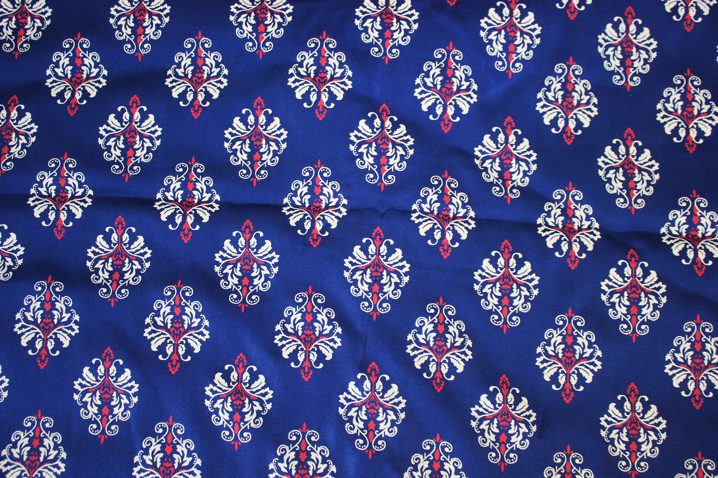 Blue Floral Batik Rayon Fabric: Jaipur Hand Block Print - Etsy UK