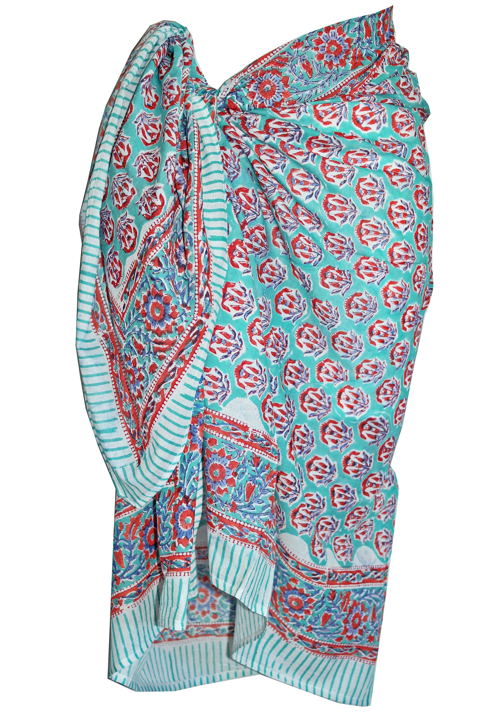 Women Pareos 100% Cotton Floral Kalamkari Batik Indian Hand | Etsy