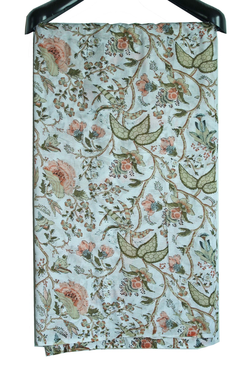 Floral Batik Ikat Print Fabric: Jaipur Hand Block Print Cotton (58 ...