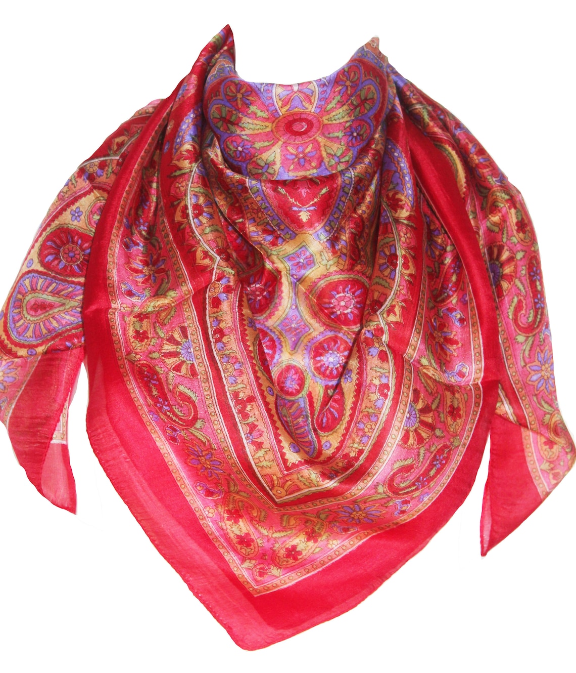 Women Vintage Handmade 100% Pure Silk Square Scarves Foulard - Etsy UK