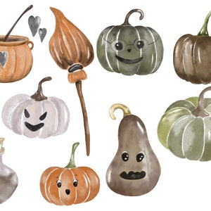 Watercolor Halloween Clipart, Halloween PNG, Cute Halloween, Cute ...