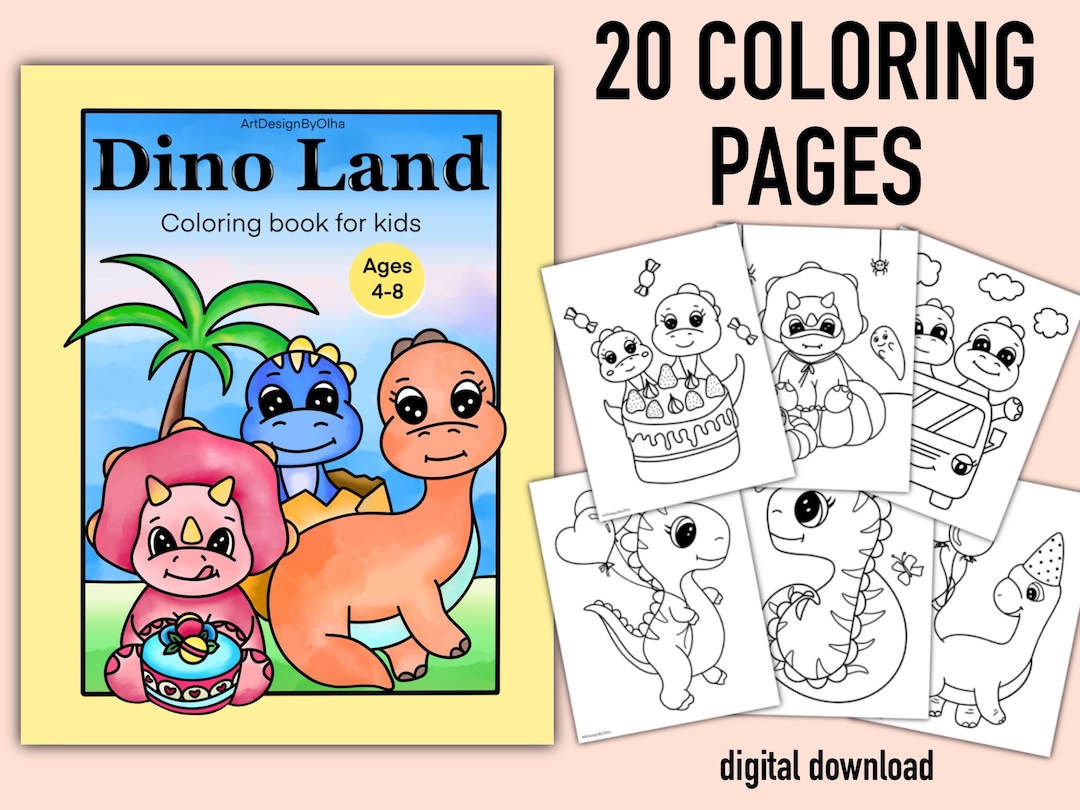 Printable Dinosaur Coloring Pages for Kids, Cute Dinosaurs Coloring ...