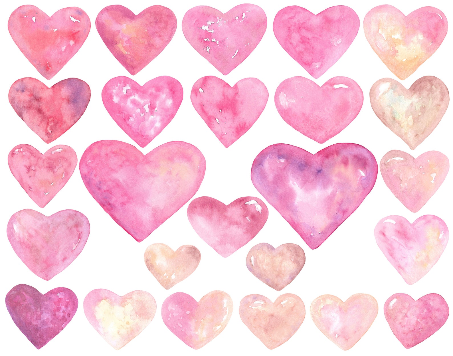 Watercolor Heart Clipart Drawing, Pink Heart Clip Art, Love Clipart ...