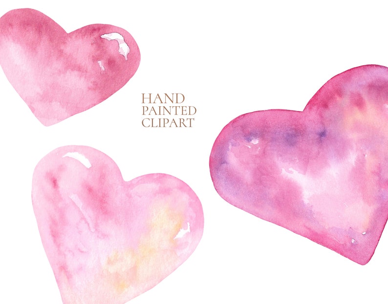 Watercolor Heart Clipart Drawing, Pink Heart Clip Art, Love Clipart ...