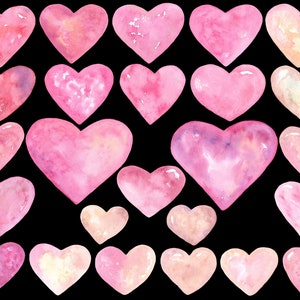 Watercolor Heart Clipart Drawing, Pink Heart Clip Art, Love Clipart ...