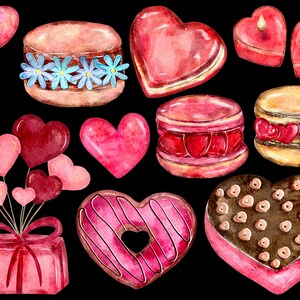 Watercolor Valentines Clipart PNG, Valentines Day, Watercolor Sweets ...
