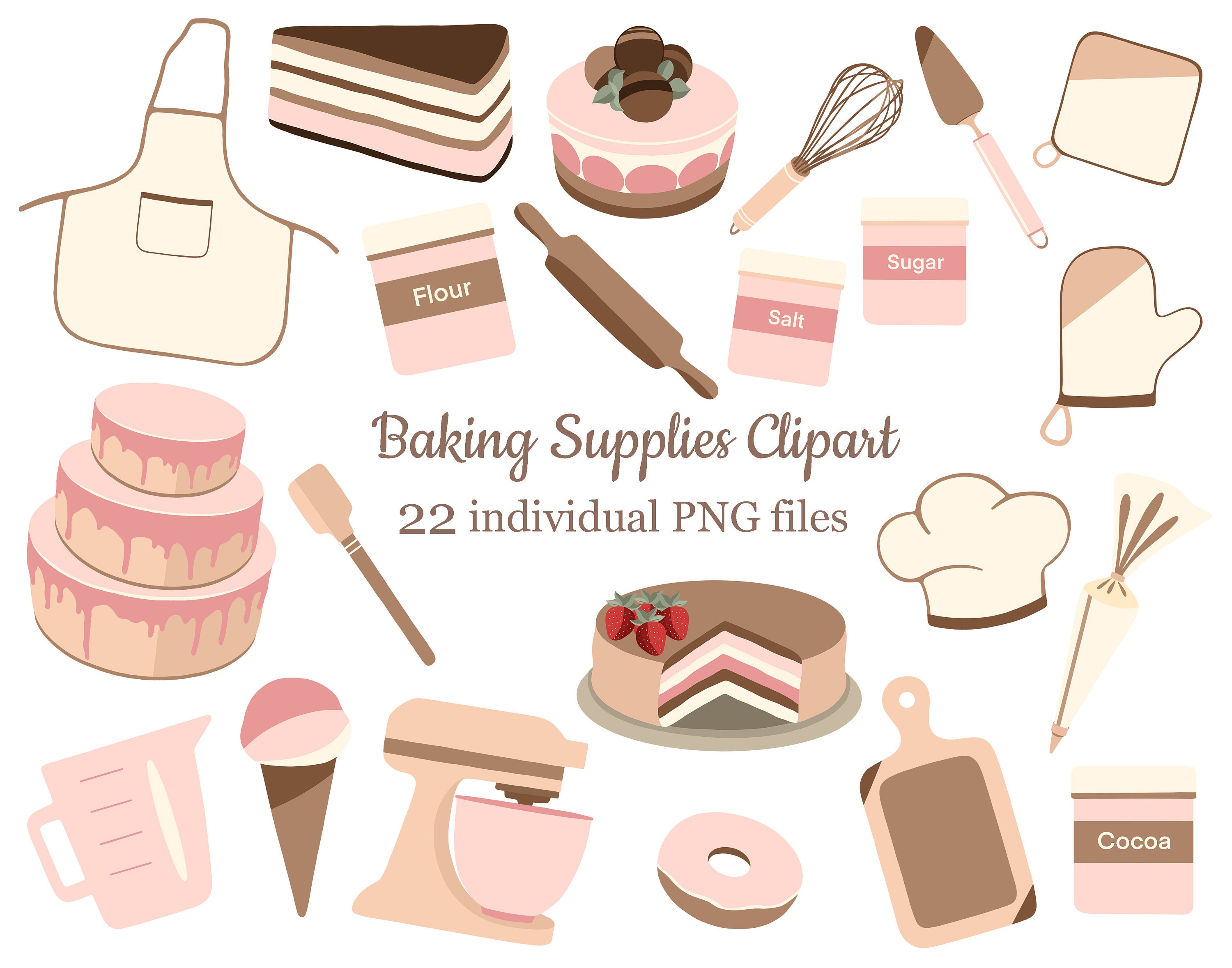 Baking Clipart, Baking Supplies Clipart, Kitchen Clipart, Cake Clipart ...