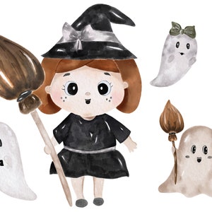 Watercolor Halloween Clipart, Halloween PNG, Cute Halloween, Cute ...