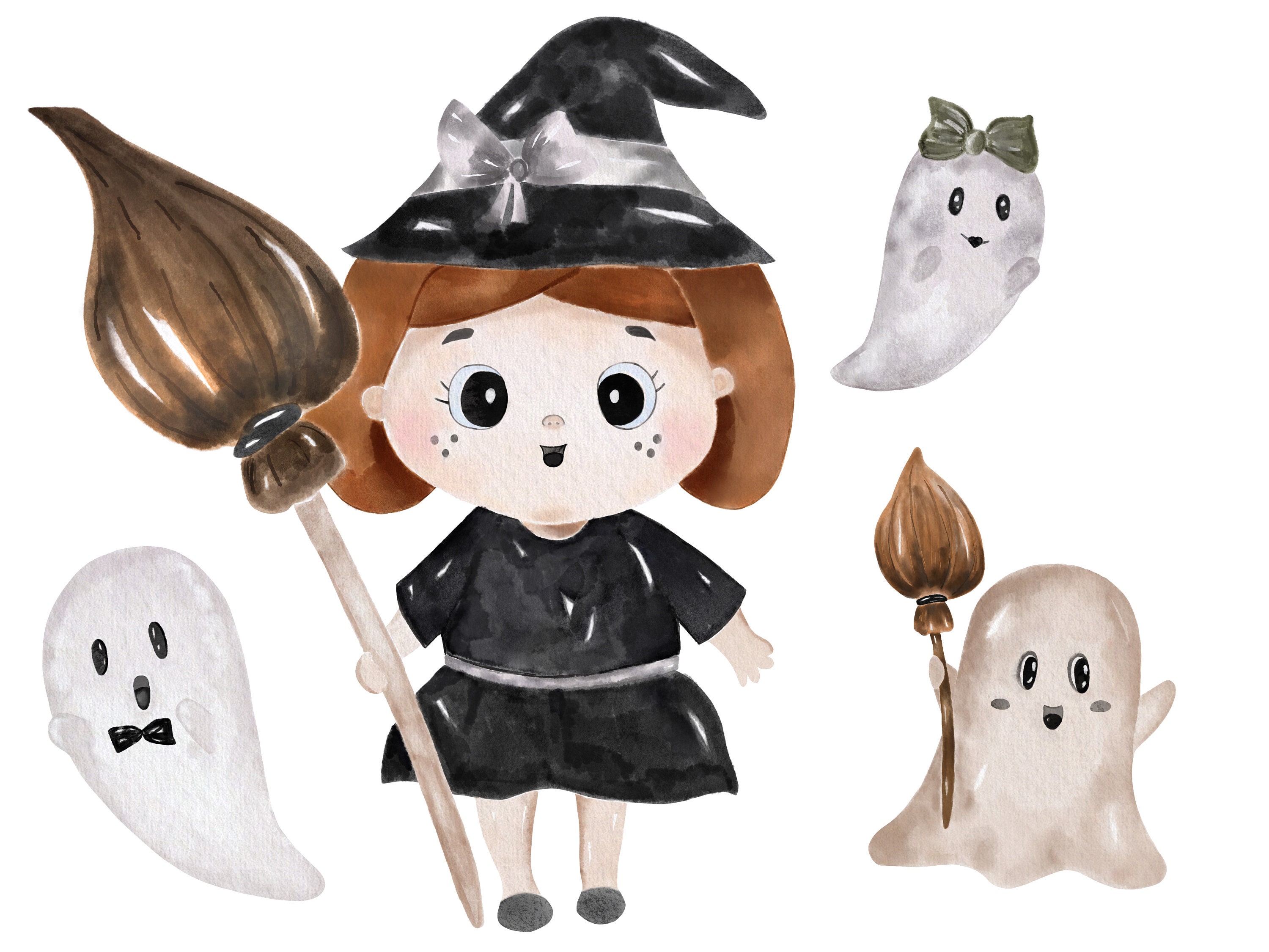 Watercolor Halloween Clipart Halloween PNG Cute Halloween - Etsy