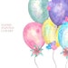 Watercolor Balloons Clipart, Party Clipart, Digital Balloon Clipart ...