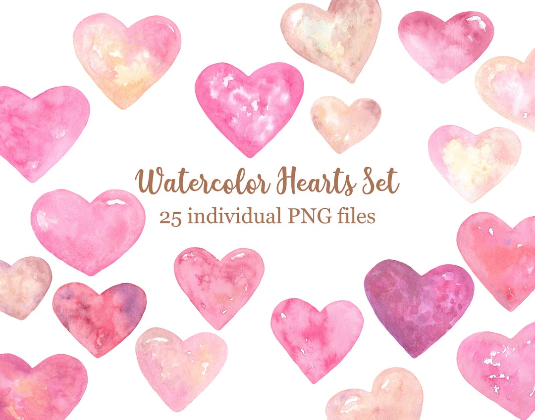 Watercolor Heart Clipart Drawing, Pink Heart Clip Art, Love Clipart ...