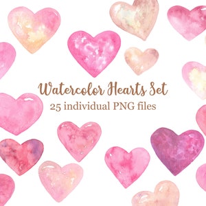 Watercolor Heart Clipart Drawing, Pink Heart Clip Art, Love Clipart ...