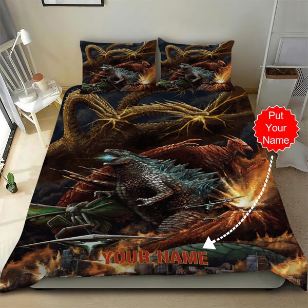 Godzilla Bedding Set with Pillowcases Duvet Cover for her | Etsy
