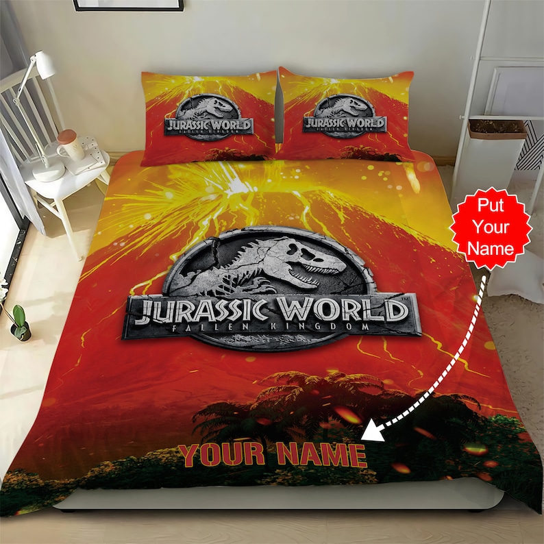 Jurassic World Personalized Bedding Set With 2 Pillows Etsy