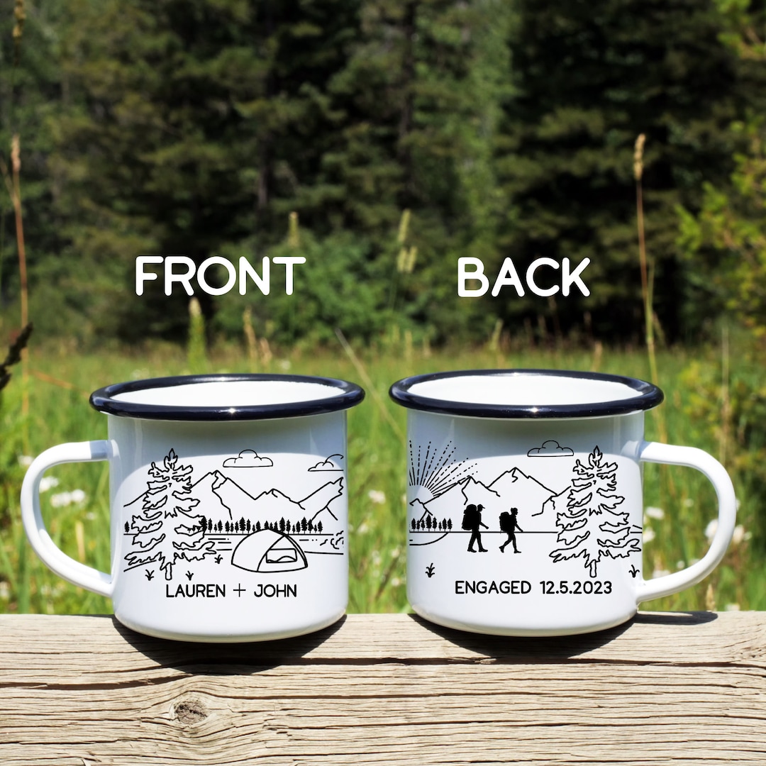 Personalized Hikers Campfire Mug, Hiking Custom Camping Cup, With Dog ...