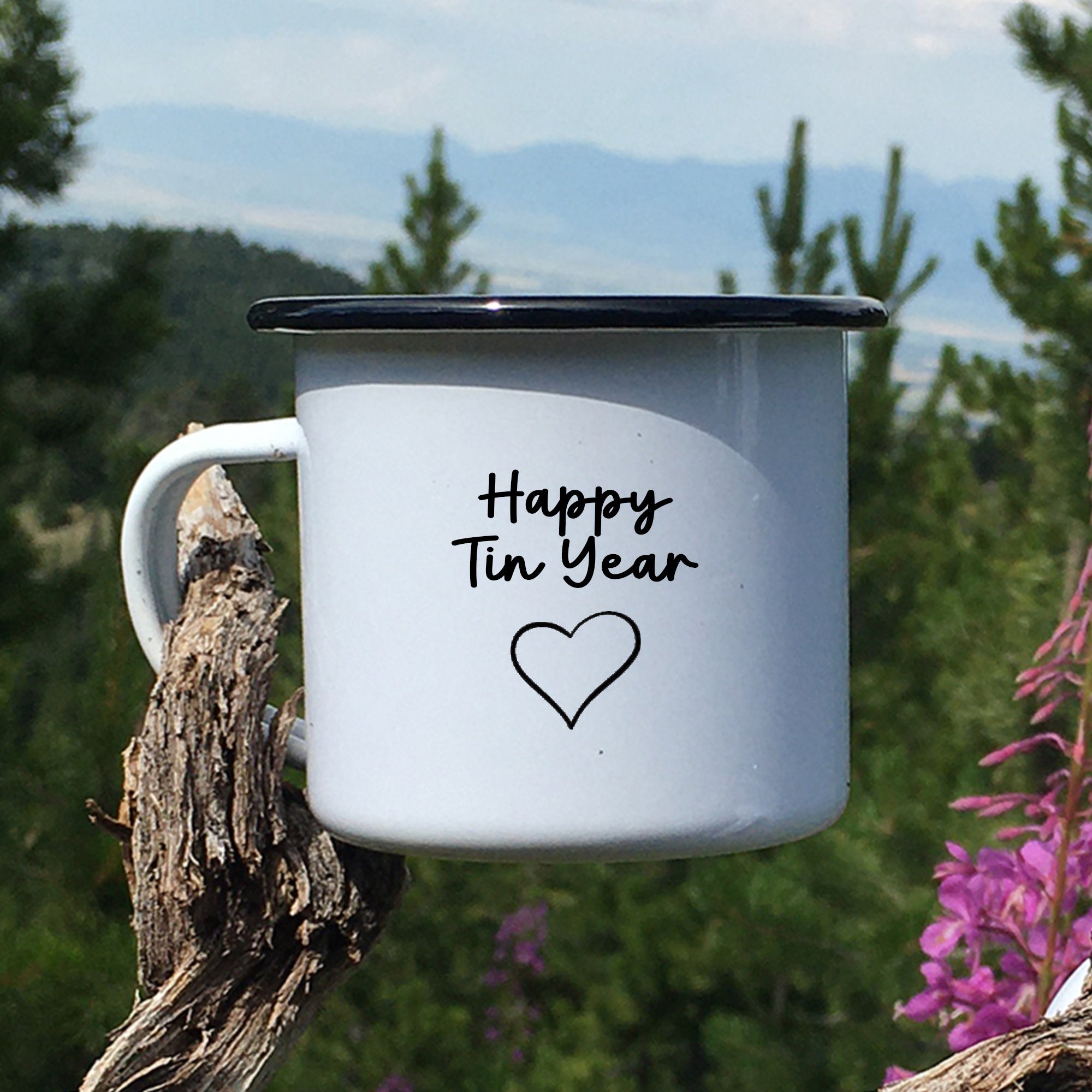Heart Tin Year Anniversary Mug Personalized 10th Wedding - Etsy