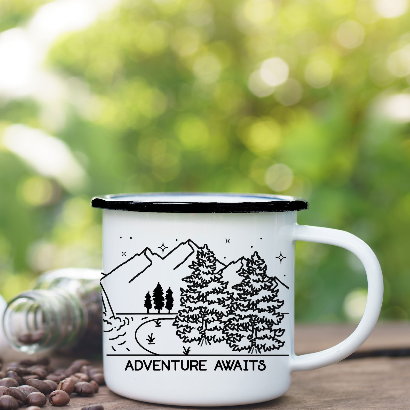 Camper Enamel Mug Adventure Couples Custom Coffee Camp Cup - Etsy