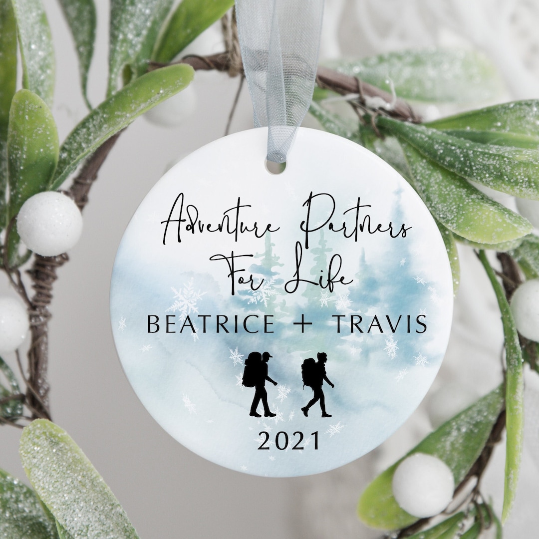 Christmas Hikers Ornament, Customized Holiday Gift, Personalized ...