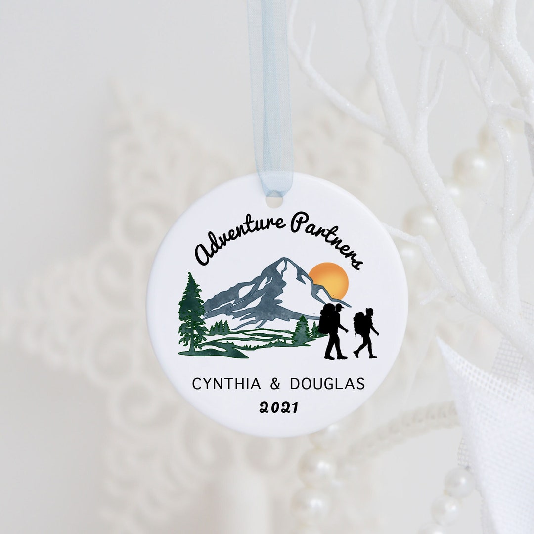 Hikers Christmas Ornament, Customized Holiday Gift, Personalized Hiking ...