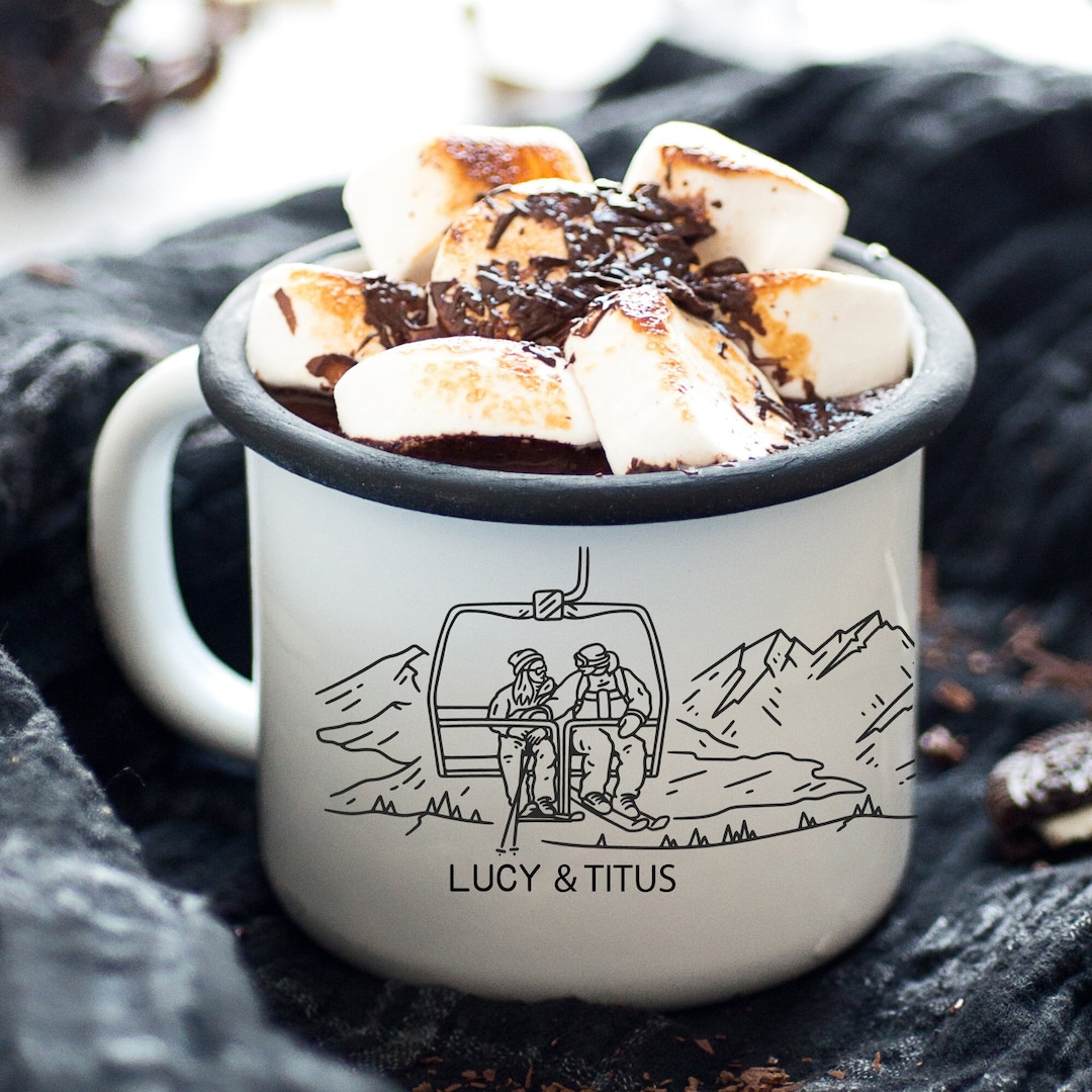 Personalized Ski Mug, Customized Couples Skiing Gift, Downhill Ski ...