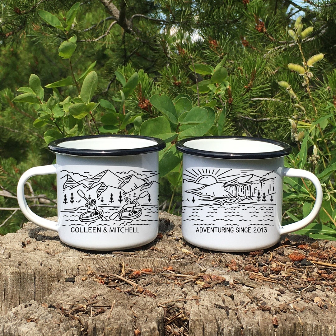 Personalized Kayaking Gift, Customizable Couples Camp Mug, Custom Kayak ...