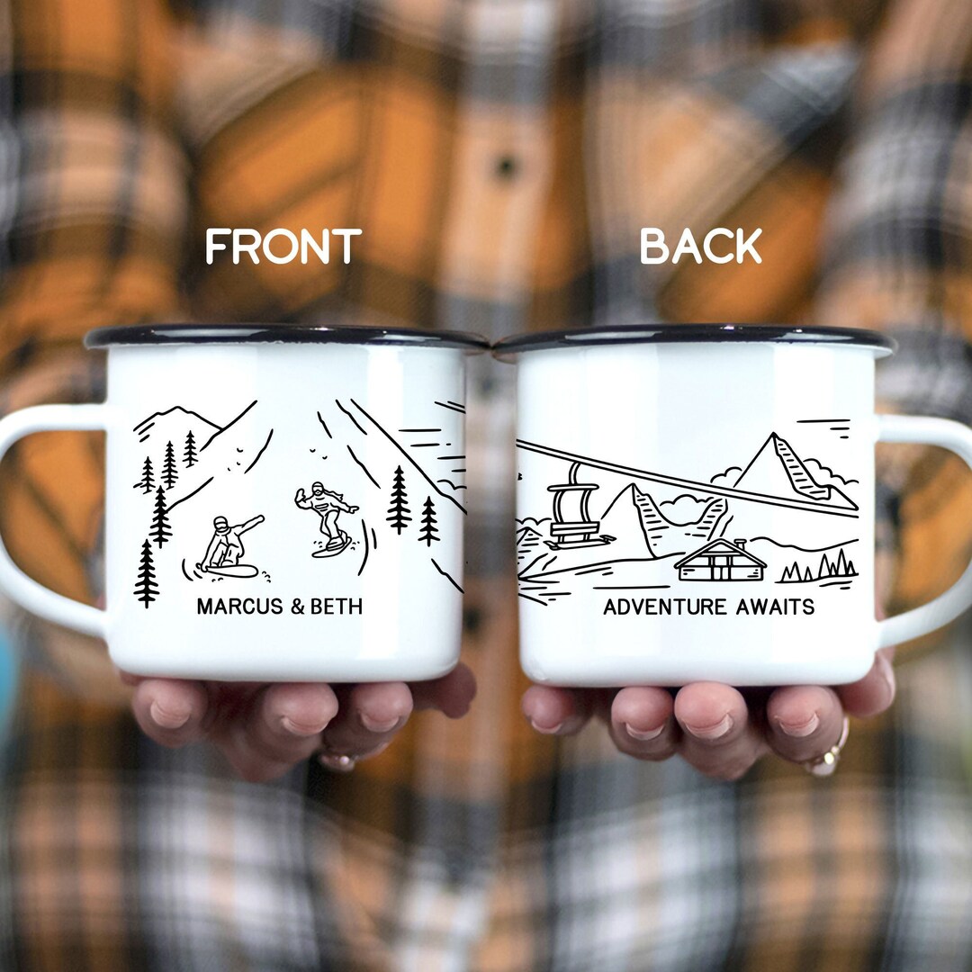 Personalized Snowboarding Mug, Customized Couples Skiing Gift, Downhill ...