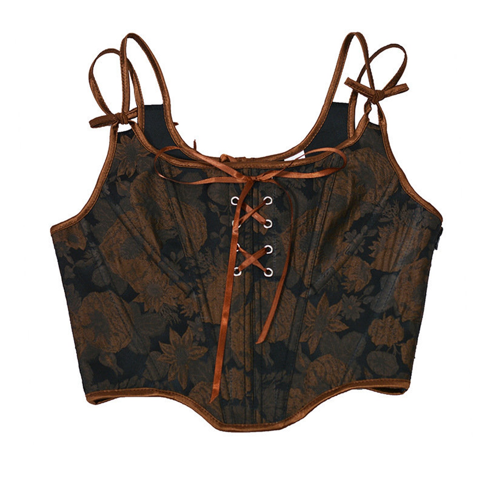 Vintage Y2k Corset Tops E Girl Floral Crop Tops Y2k Lace Up Etsy