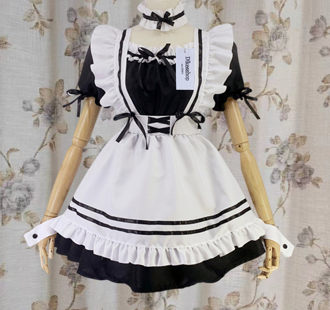Girls Maid Outfit Cosplay Gown Anime Lolita Dresses Schoolgirl - Etsy