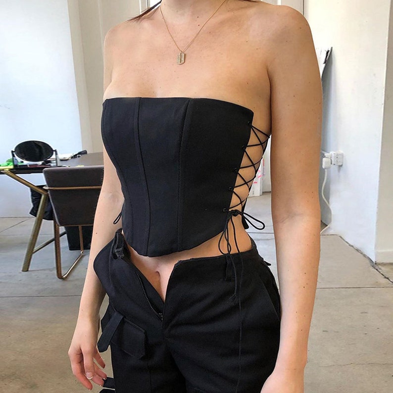 Y2k Corset Tops E Girl Sexy Crop Tops Y2k Clothing 90s 00s Etsy