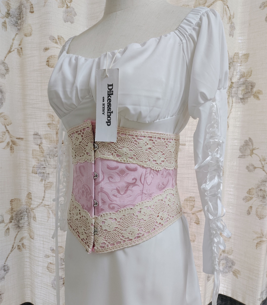 Underbust Corset Belt for Women Pink Bustier Top Outfit Lace - Etsy
