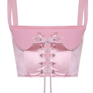 Underbust Corset Belt for Women Pink Bustier Top Outfit Lace | Etsy