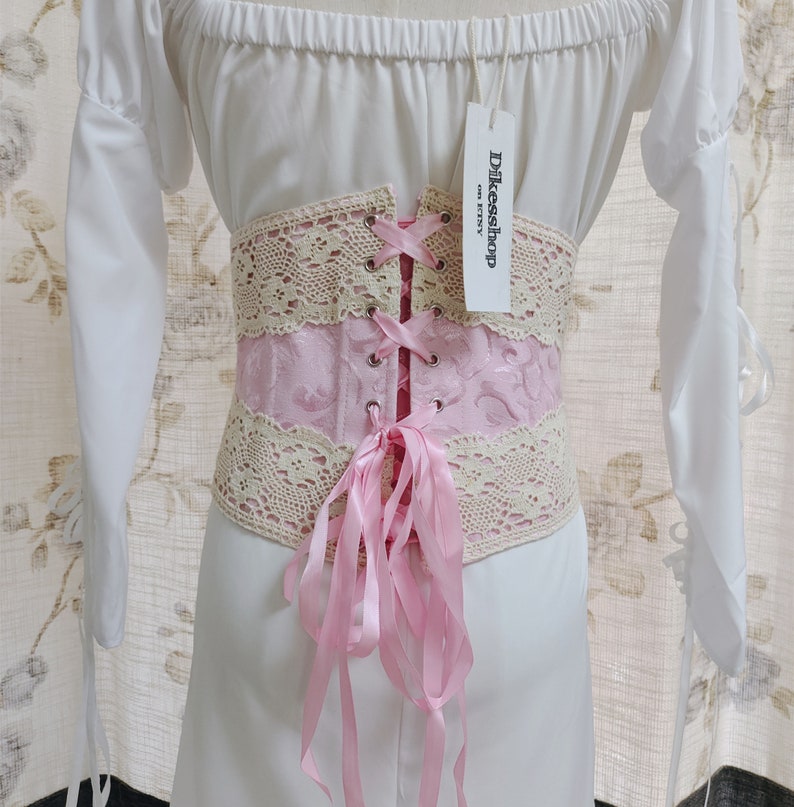 Underbust Corset Belt for Women Pink Bustier Top Outfit Lace - Etsy