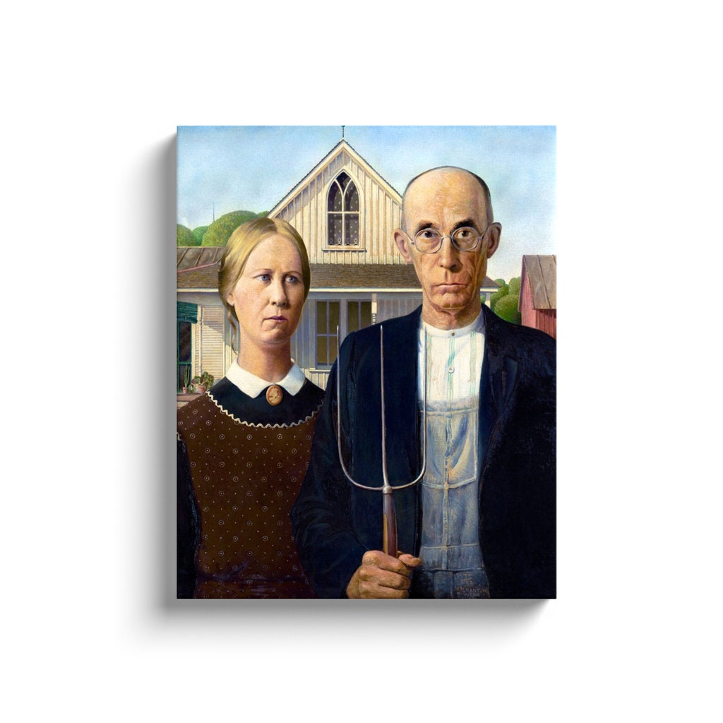American Gothic Grant Wood - Etsy