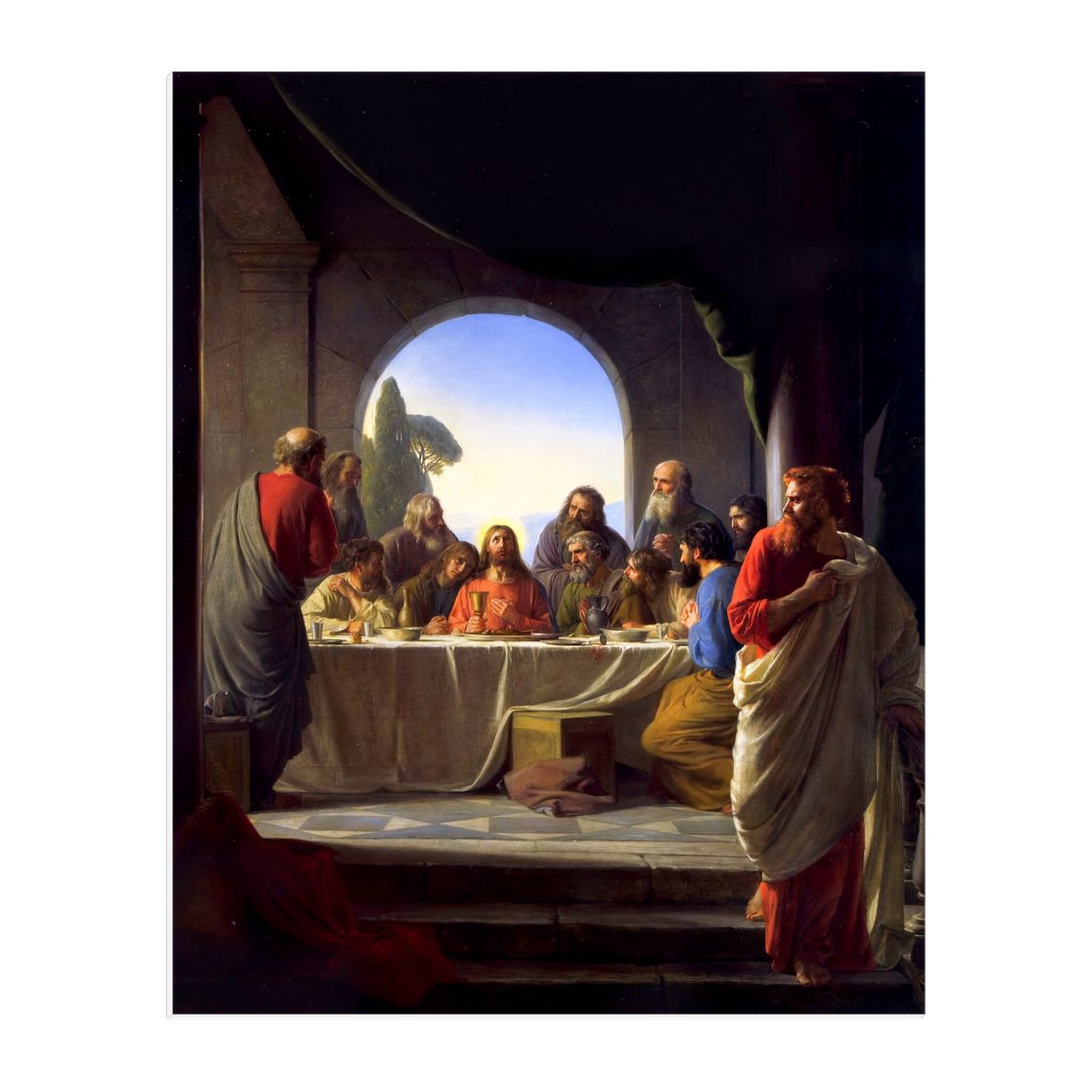 The Last Supper by Carl Bloch, 8x10 Inch W/ Easel, Last Supper Painting ...