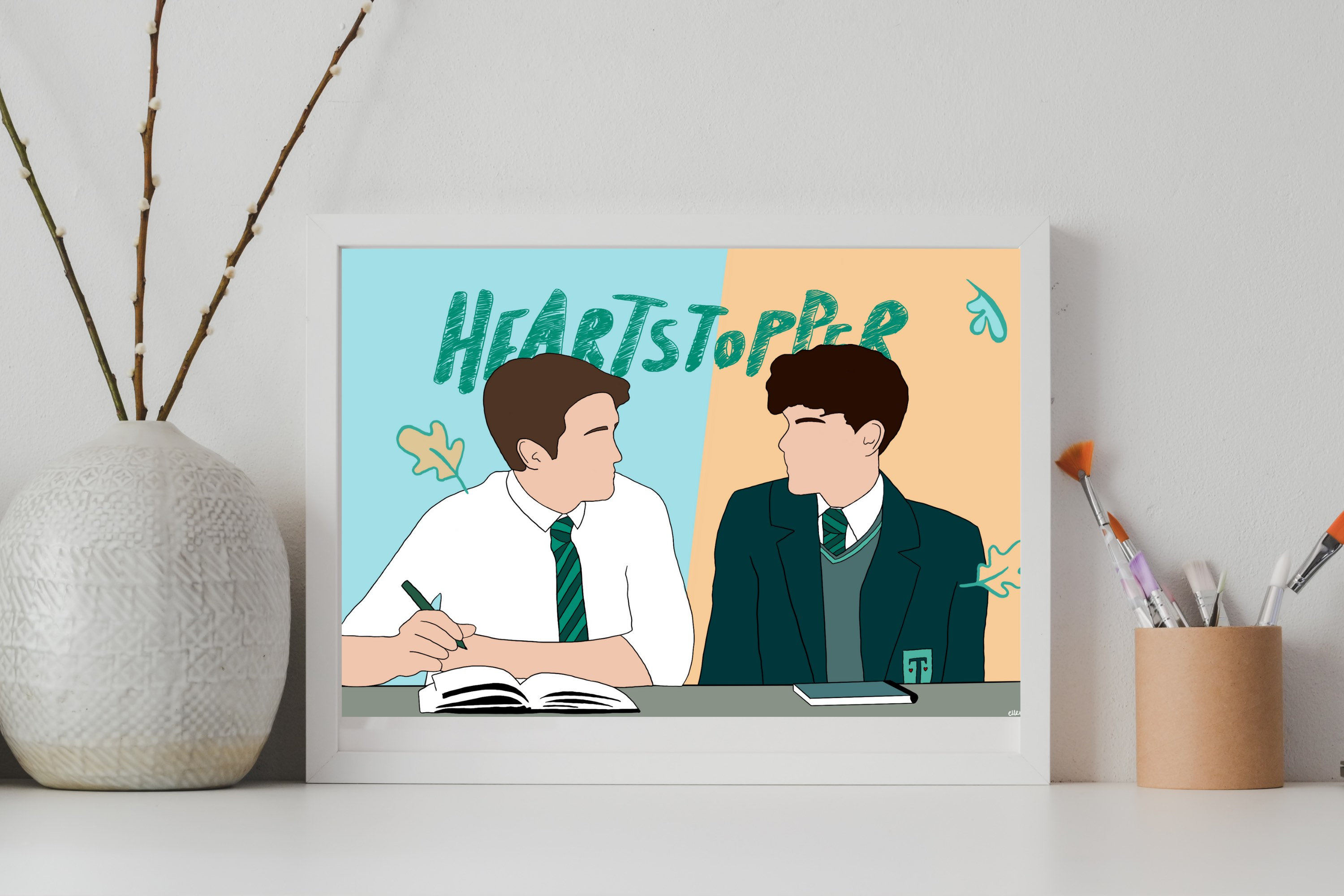 Heartstopper Poster Charlie Spring and Nick Nelson Drawing - Etsy